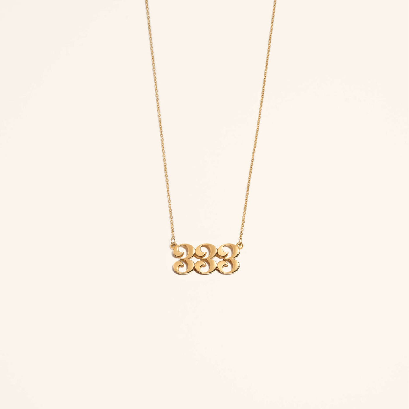 Angel Number 333 Gold Necklace