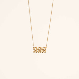 Angel Number 333 Gold Necklace