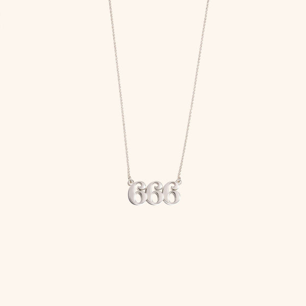 666 Silver Necklace | Luxury Angel Number Jewelry | Stainless Steel