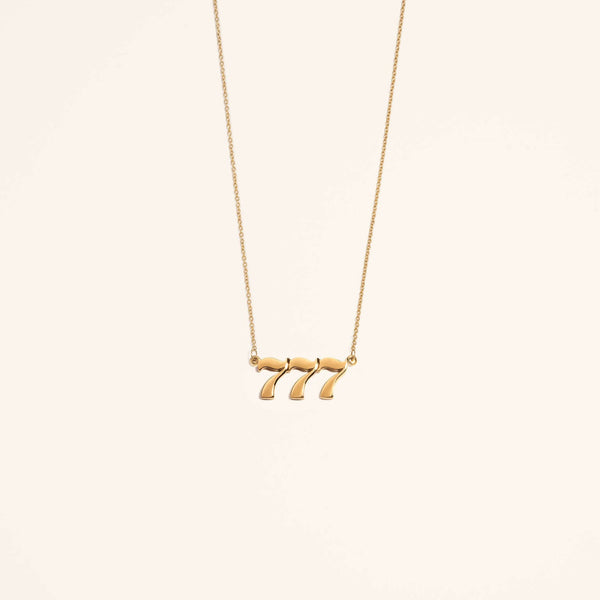 Angel Number 777 Gold Necklace