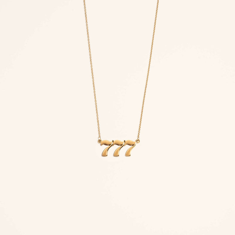 Angel Number 777 Gold Necklace