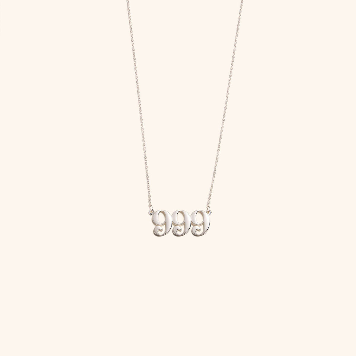 999 Silver Necklace | Luxury Angel Number Jewelry