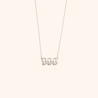 999 Silver Necklace | Luxury Angel Number Jewelry