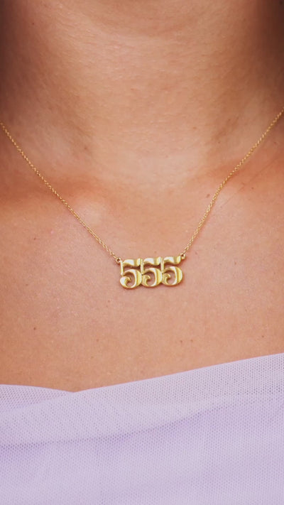 555 Gold Necklace | Luxury Angel Number Jewelry